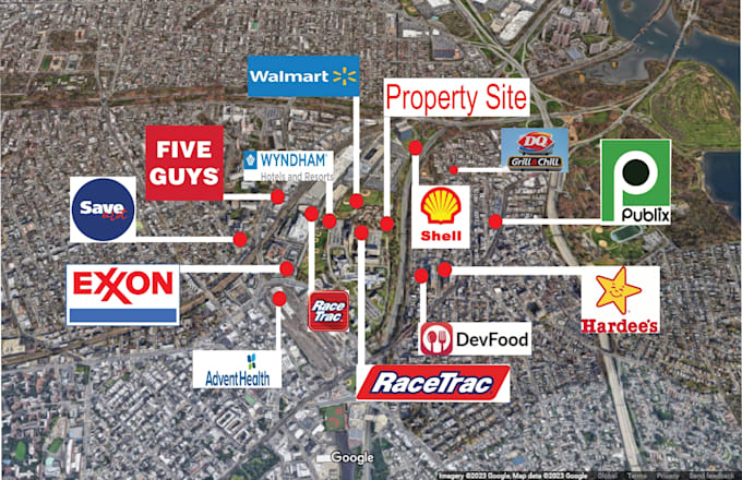 Design retail trade aerial map with logo labels and graphics by Sararaheem75 | Fiverr