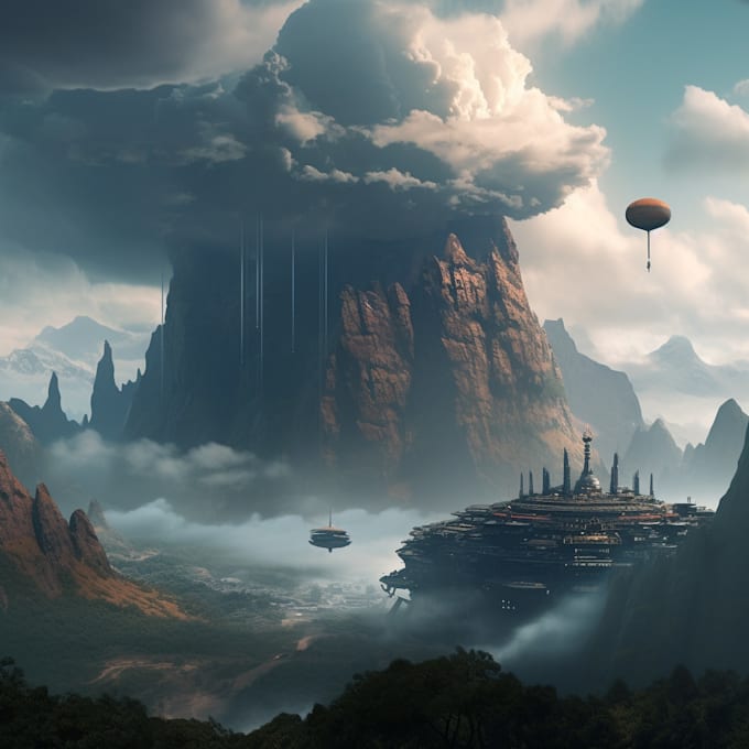 Create realistic sci fi environment concept art by Riiantd | Fiverr
