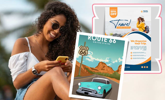 Create retro vintage travel poster by Jerahdesigns | Fiverr