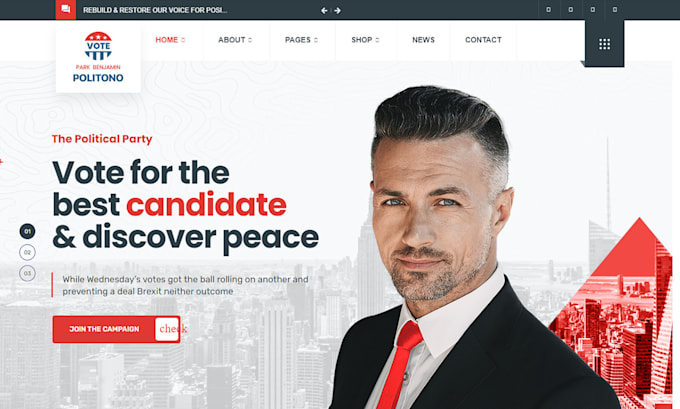 Create candidate election and political campaign website by ...
