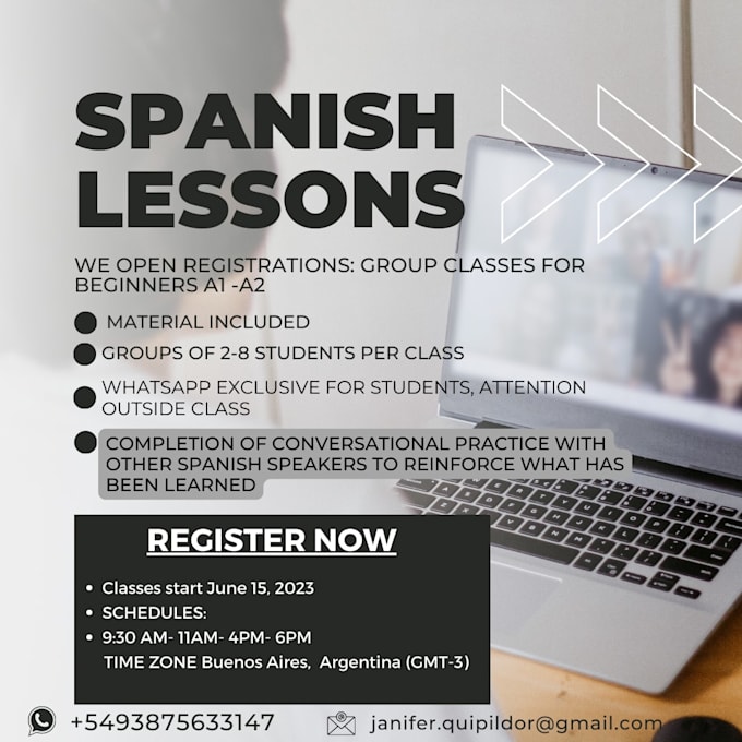Give you group spanish lessons join soon by Janiferq | Fiverr