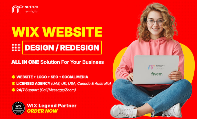 Build wix website design or redesign wix website or ecommerce with advance seo by Netrex_inc ...