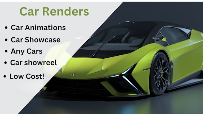 Create a 3d car animation render and showcase or showreel by ...