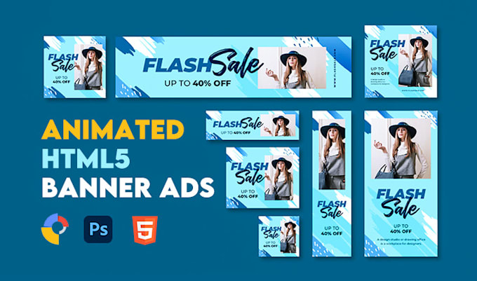 Design animated html5 banner ads, web banner, hero image, google banner ads, by Imamasraful | Fiverr