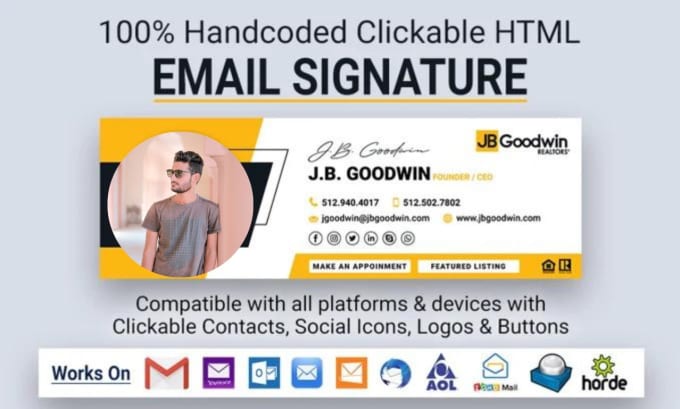 Create html email signature clickable email signature by ...
