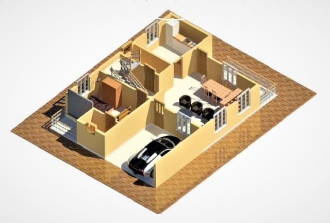 Draw a 2d, 3d floor plan in revit architecture