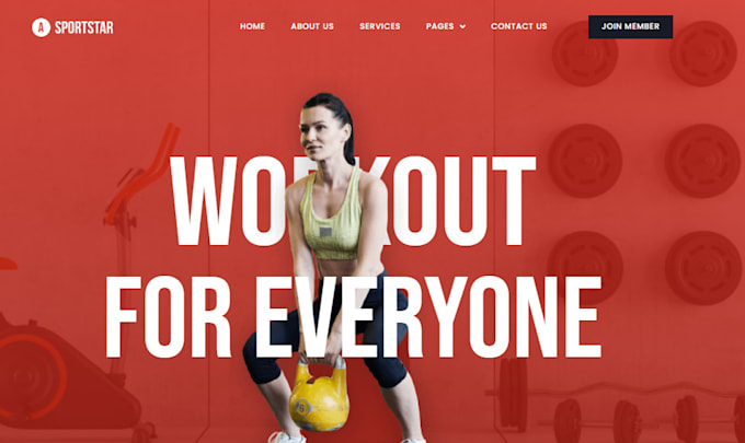 Design attractive gym, fitness, sports, workout website by Officialalii ...