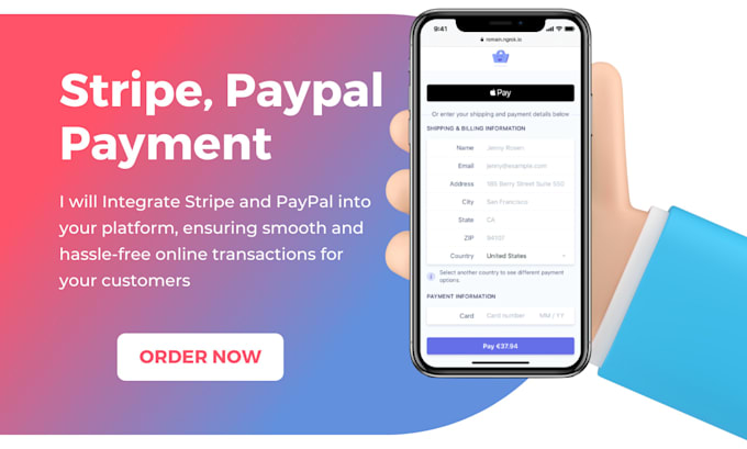 Integrate stripe payment, paypal gateway in your website by Encodersltd | Fiverr