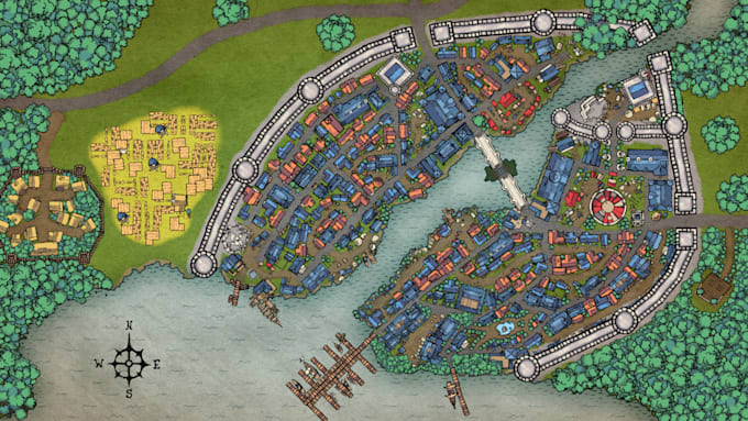 Make a fantasy city map for your novel or dnd campaign by Tecemozturk ...