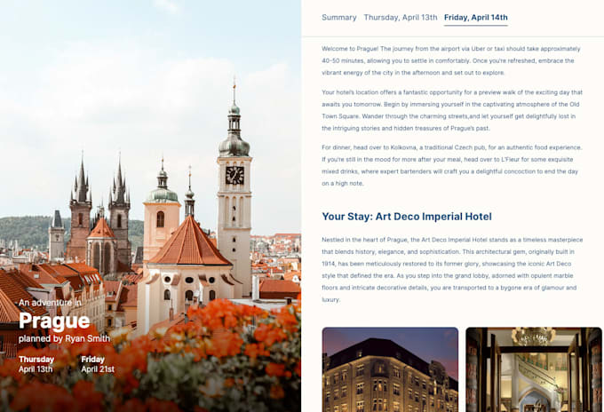 Create a customized trip itinerary based on your needs by Ryan_trava ...