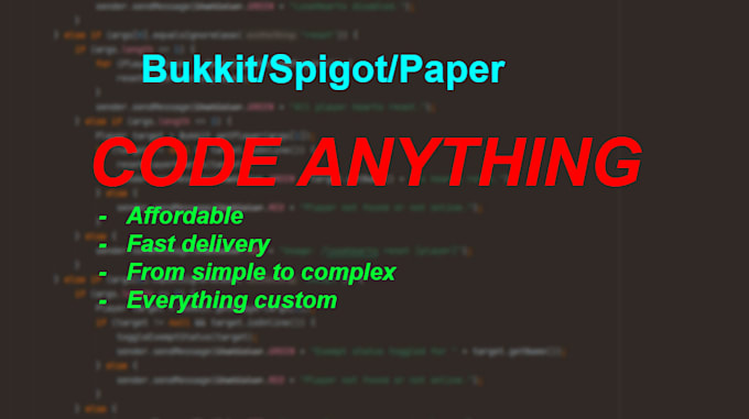 Code any minecraft plugin for you including spigot and paper by ...