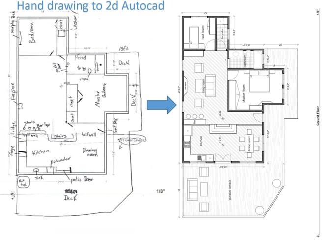 Redraw 2d architectural plan by Rub3ch0 | Fiverr