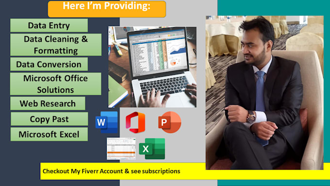 Deliver data entry, microsoft office service work by Aldrinstephengo | Fiverr