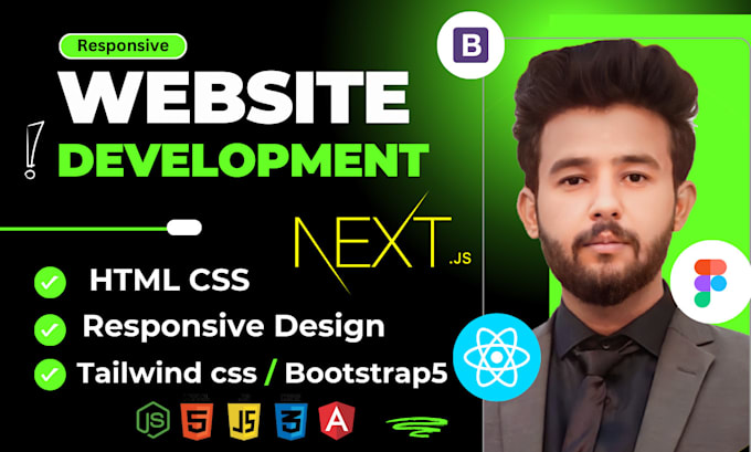 Design Responsive Web Using Html Css Javascript Bootstrap Figma To Html React Js By Muhammadsaad