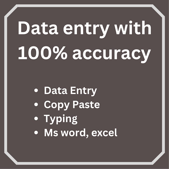 Do the fastest typing, and data entry by Bushraimtiaz15 | Fiverr