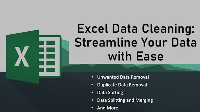 Clean your messy data using excel by Shikhar1323 | Fiverr