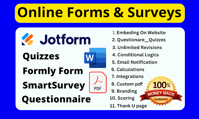 Create online forms surveys jotform, quizzes, formly, smartsurvey questionnaire by Asifwandar688 ...