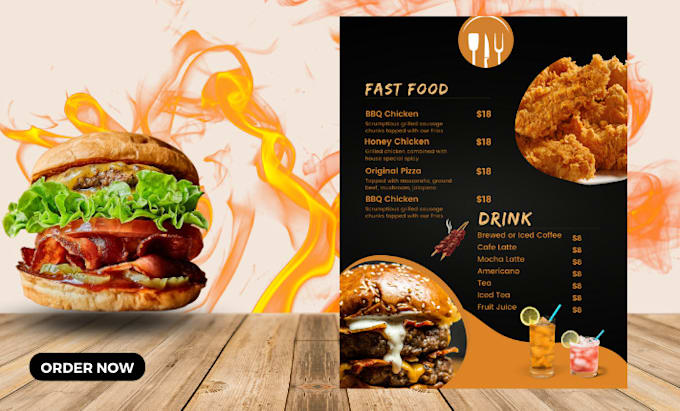 Design food menu, restaurant menu, drink menu by Reda_saf | Fiverr