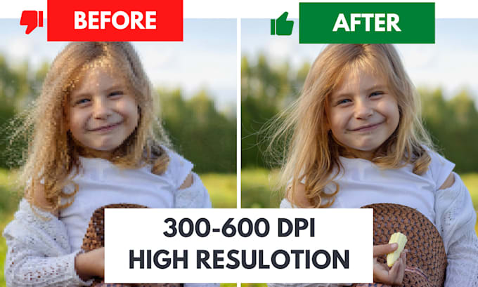 Increase resolution 300 dpi, resize image, change dimension by Creativebymina | Fiverr
