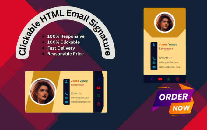 Make responsive clickable html email signature by Inzpectcode | Fiverr Make responsive clickable html email signature by Inzpectcode | Fiverr