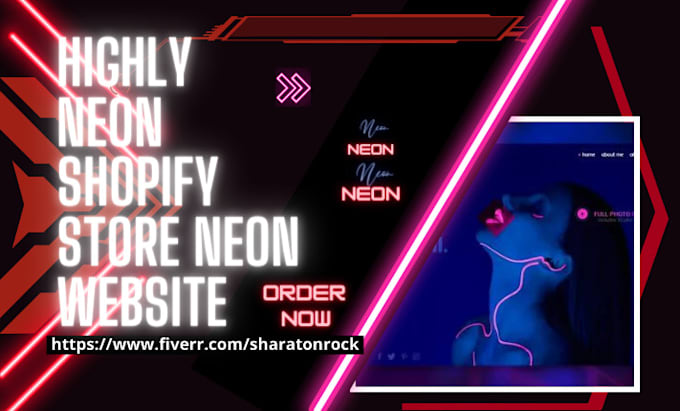 Design a highly profitable neon logo neon shopify store neon website ...