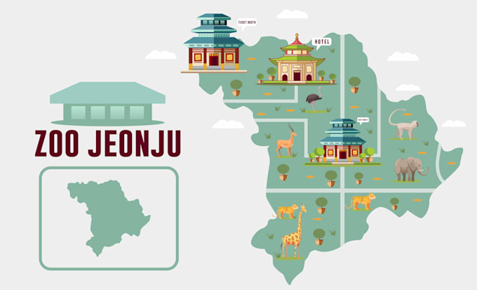 Create cute and cool detailed 2d map illustration for you by Kyboy12 ...