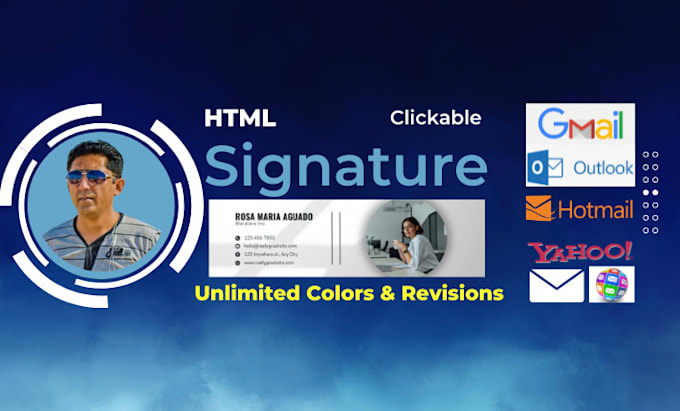 Design clickable html email signature by Ehsaulhaq | Fiverr