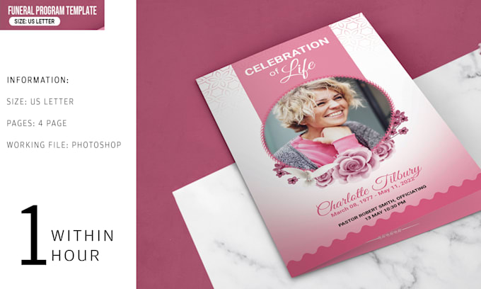 Do event, funeral bifold brochure and program in 1hrs by Waseem_samson ...