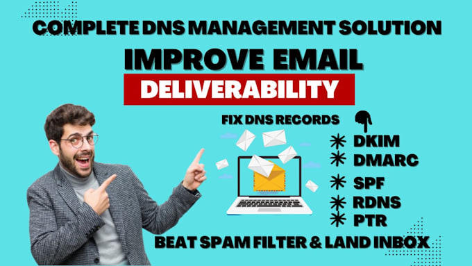 Setup or fix spf, dkim, dmarc, or any dns record for email inbox deliverability by Wordpressmgc ...