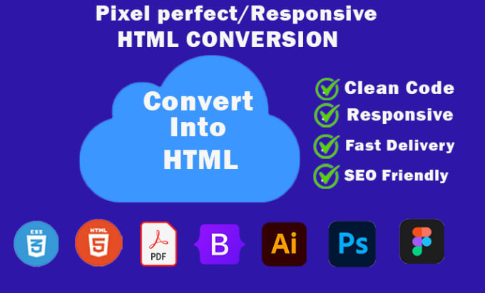 Convert Psd To Html Figma To Html Image To Html Using Html Css Bootstrap By Mahbub656 Fiverr