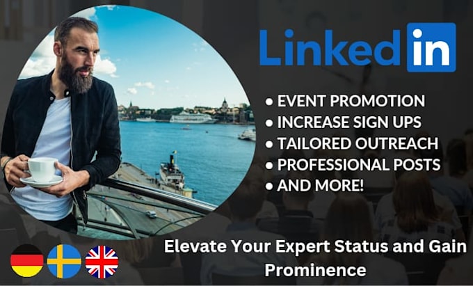 Promote your linkedin event, boost signups by Nativegermantea | Fiverr