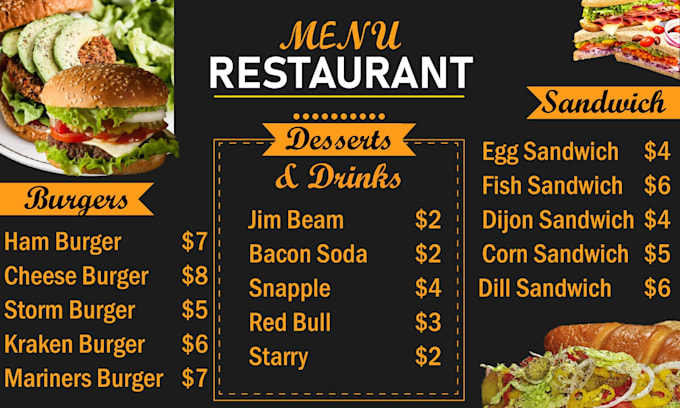 Create appealing menu design for your restaurant, bar and hotel by ...