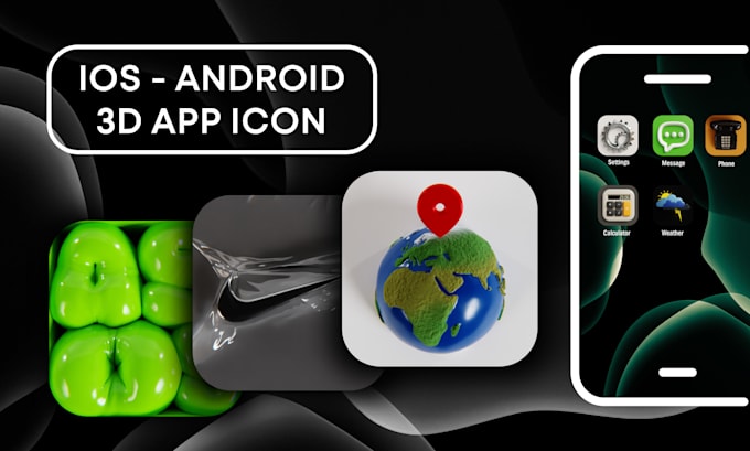 Design a 3d professional app icon by Csarberry | Fiverr