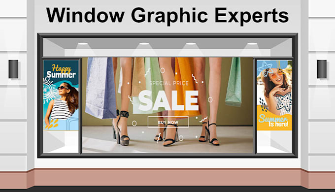 Create shopfront windows panel graphic design for your business by ...