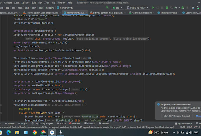 Do android studio projects and task with java by Sadaatgill | Fiverr