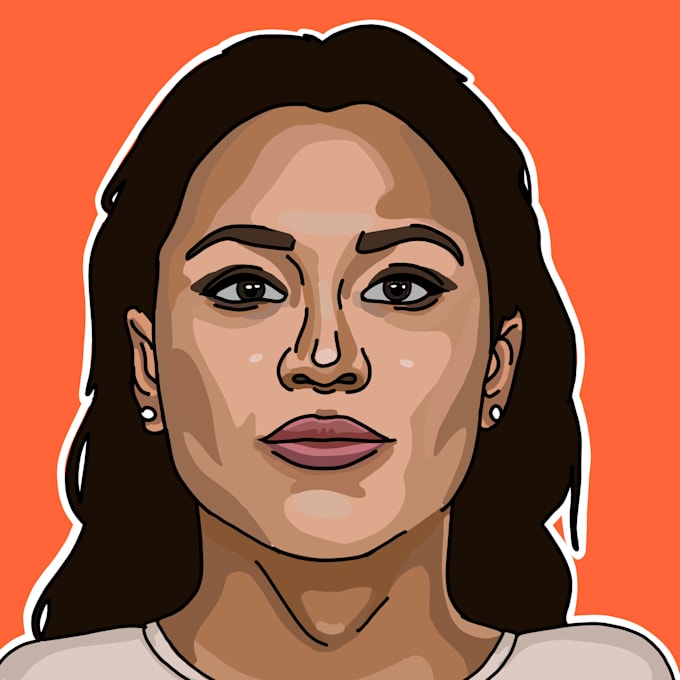 Draw a simple color block portrait for you by Haileycob | Fiverr