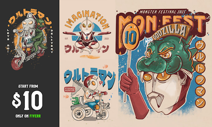 Do design cartoon illustration for t shirt or mechandise by ...