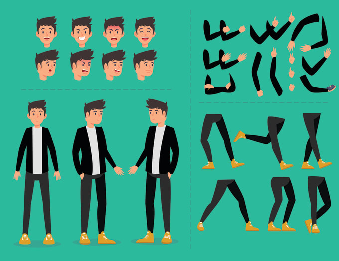 Create a 2d cartoon character set for animation by Rafaynawaz863 | Fiverr