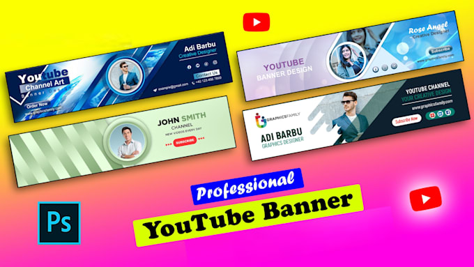 Create professional youtube banners, channel art by Tuli90 | Fiverr