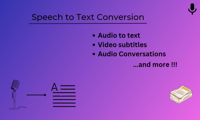 Convert speech to text by Anadi_468 | Fiverr