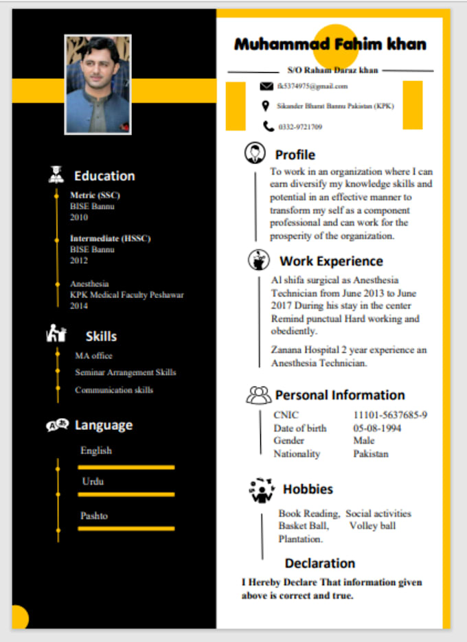 Create a professional resume for you by Anisust | Fiverr