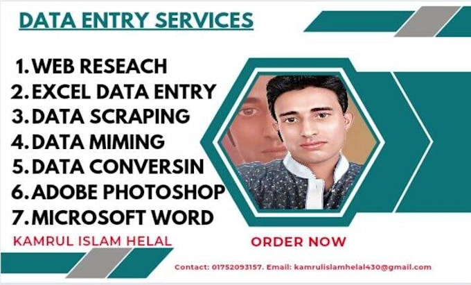 Do you virtual assistant for excel, data entry, web researsh, copy paste by Kamrulislam2023 | Fiverr