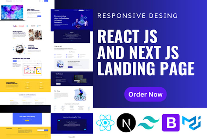 Design Responsive Landing Page With Reactjs Nextjs By Musfiqurahman Fiverr