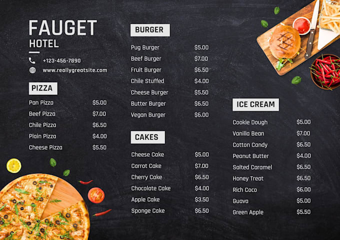 Design a professional menu for your restaurant menu by Nyomik | Fiverr