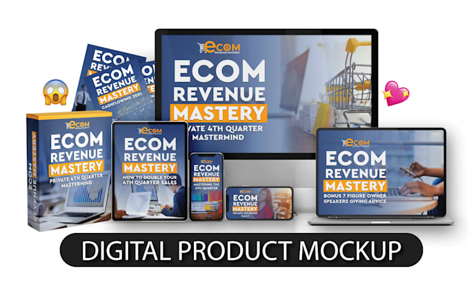 Design digital product mockup and online course ecover bundle by Afan_pro | Fiverr