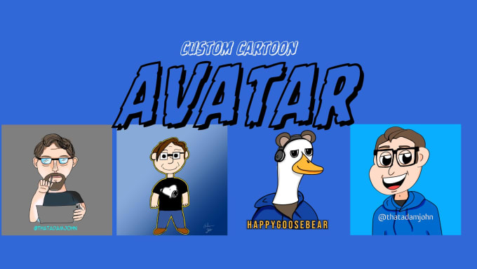 Draw a custom cartoon avatar for your profile image by Adamhaden | Fiverr