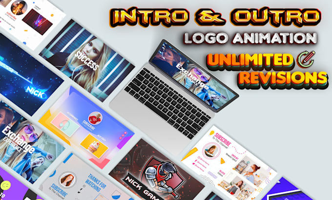 Create custom intro and outro logo animation youtube video twitch ...