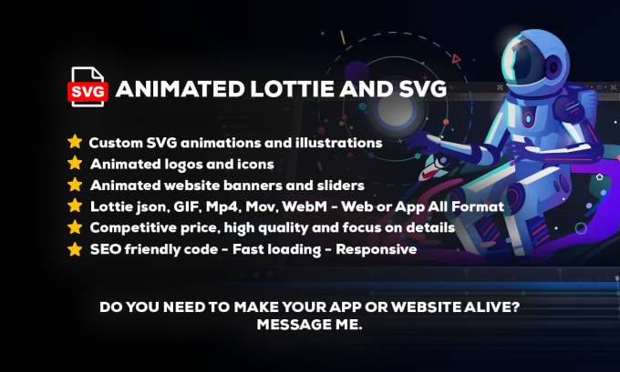 Make animated lottie json gif svg for web and mobile app by Cnrmotion ...