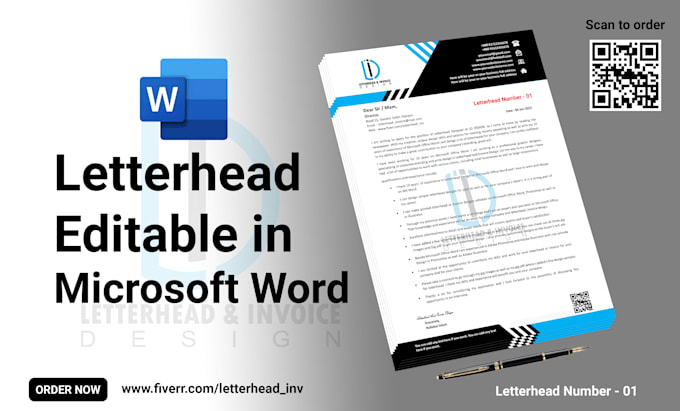 Create, design professional letterhead in editable microsoft word by ...
