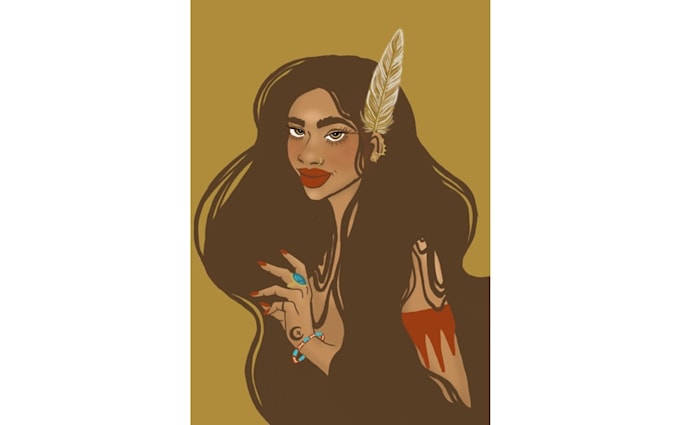 Illustrate a trippy disney style portrait from a picture reference by ...